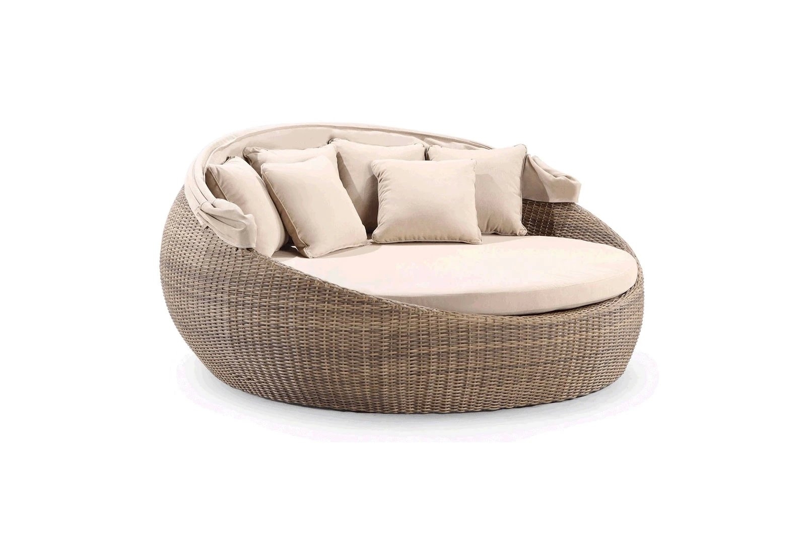 QUALITY POLY RATTAN SUNBED WITH CUSHION