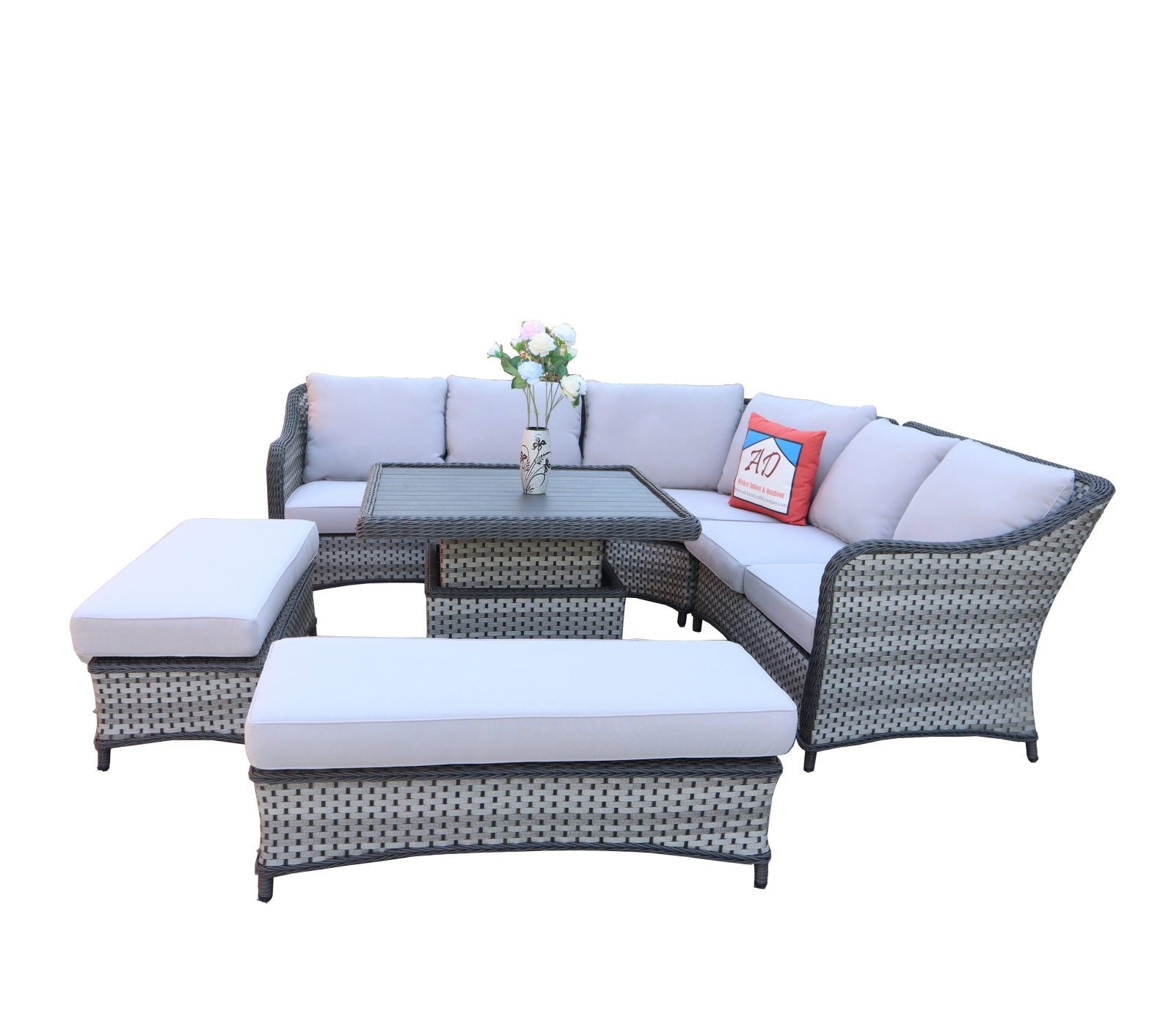 - Poly Rattan Sofa Set